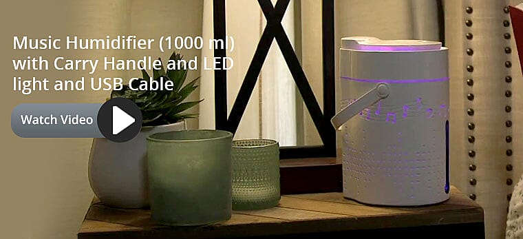 Buy Music Humidifier (1000 ml) with Carry Handle and LED light and USB ...