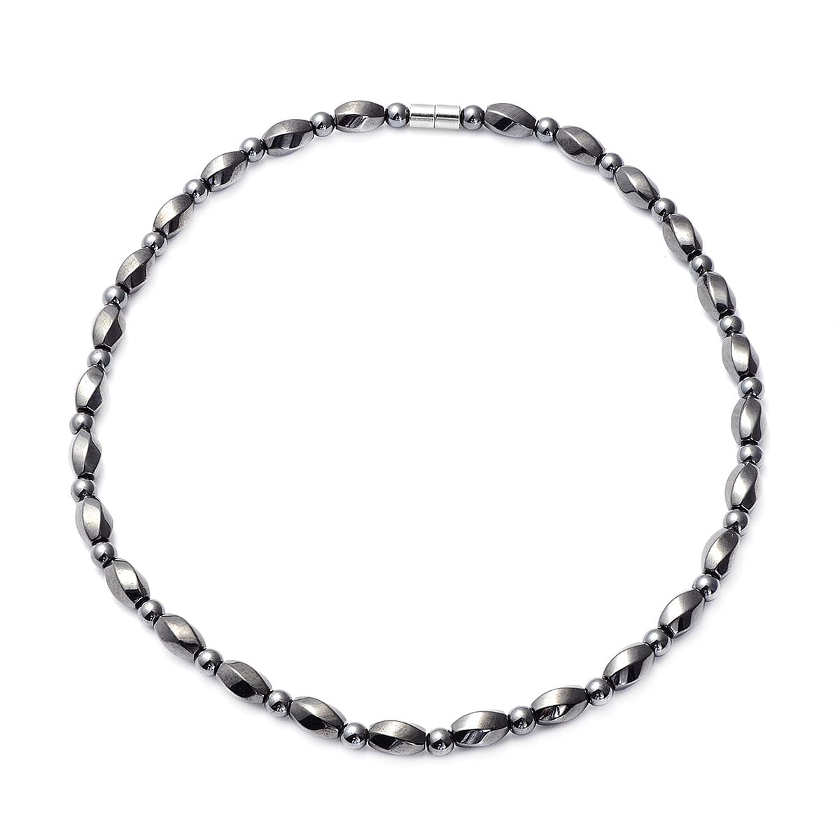 Buy Set Of 3 Hematite 99950 Ctw Beaded Necklaces With Magnetic Clasp In Silvertone 20 Inches At