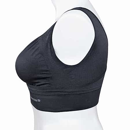 Buy SANKOM Patent Black Wireless Posture Support Bra with Aloe Vera ...