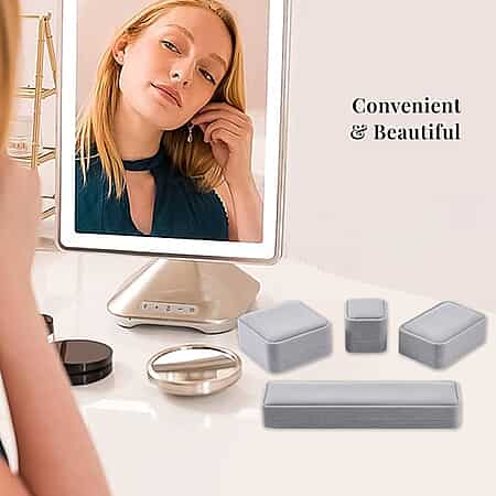 Buy Set of 4 Gray Velvet Jewelry Box at ShopLC.