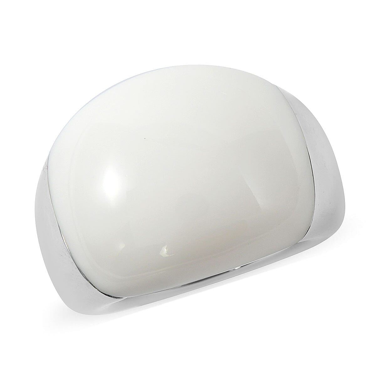 Buy Calvin Klein White Dome Ring in Stainless Steel (Size 9.0) at ShopLC.