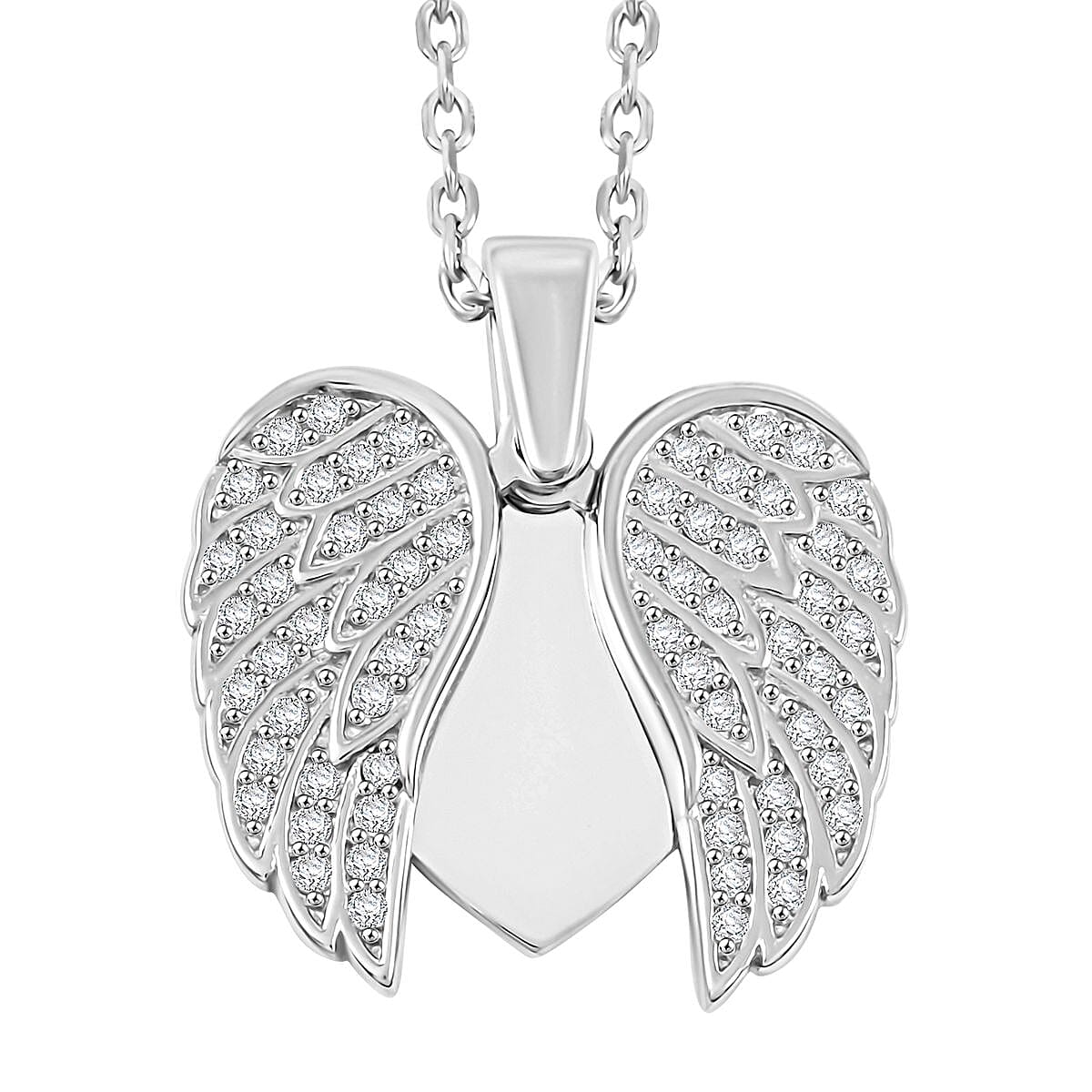 Buy Elanza Simulated Diamond (1.30 Ct) Sterling Silver Necklace (Size ...
