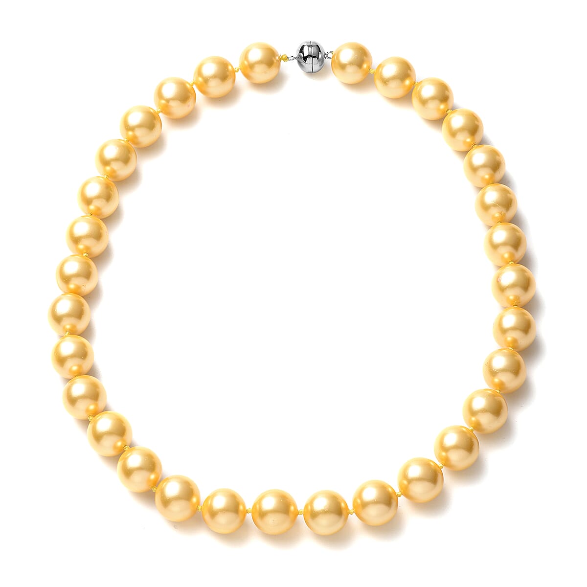 Buy Golden Color Shell Pearl Beaded Necklace 22 Inches with Magnetic ...