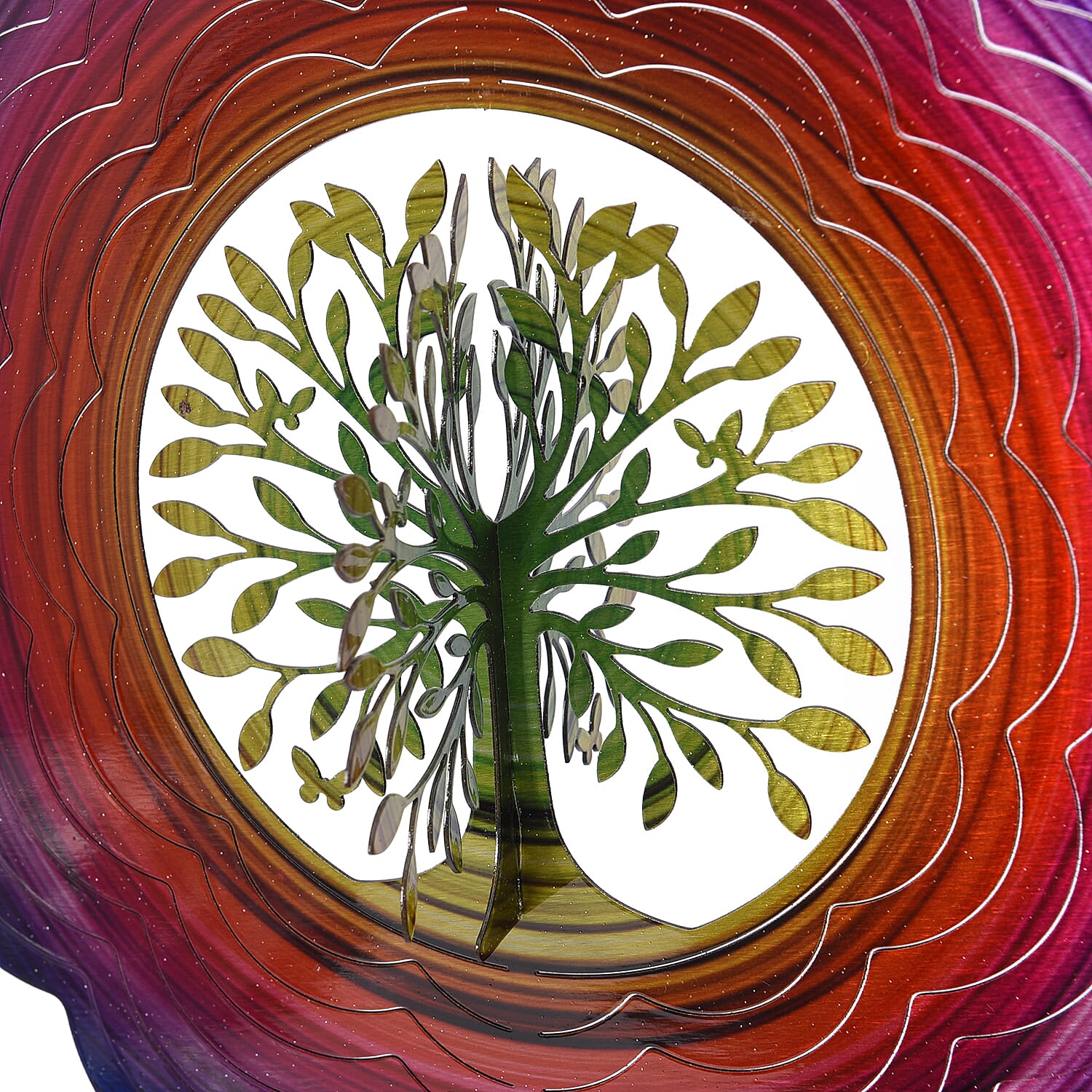 Multi Color 3D Tree Pattern Wind Spinner with Hanging Motor Stainless ...