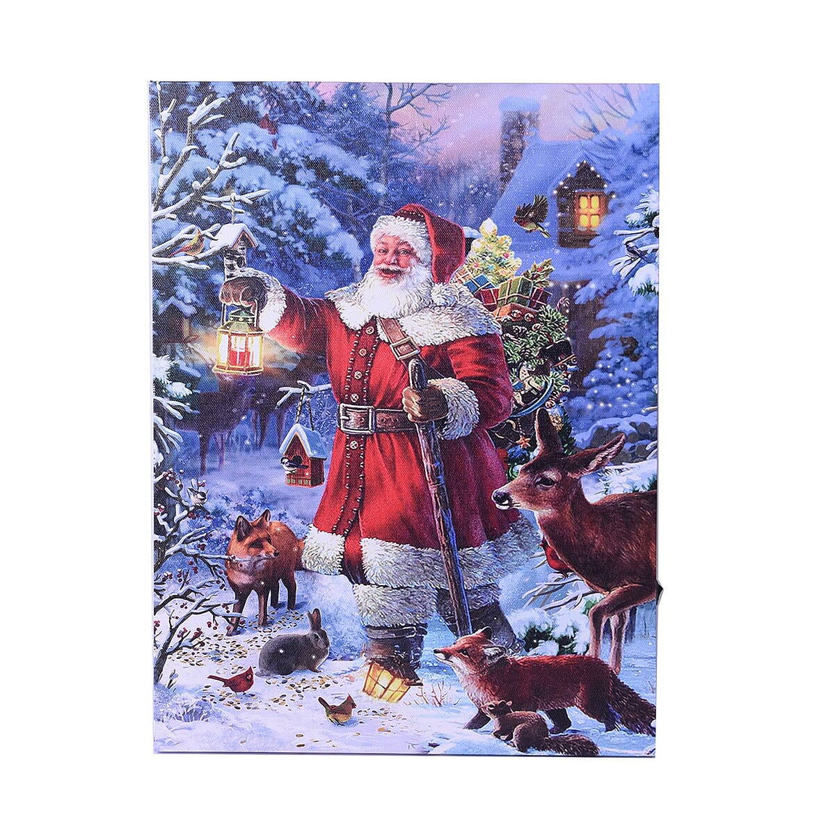 Buy Homesmart Multi Color Canvas 3-LED Santa Claus Christmas Painting ...