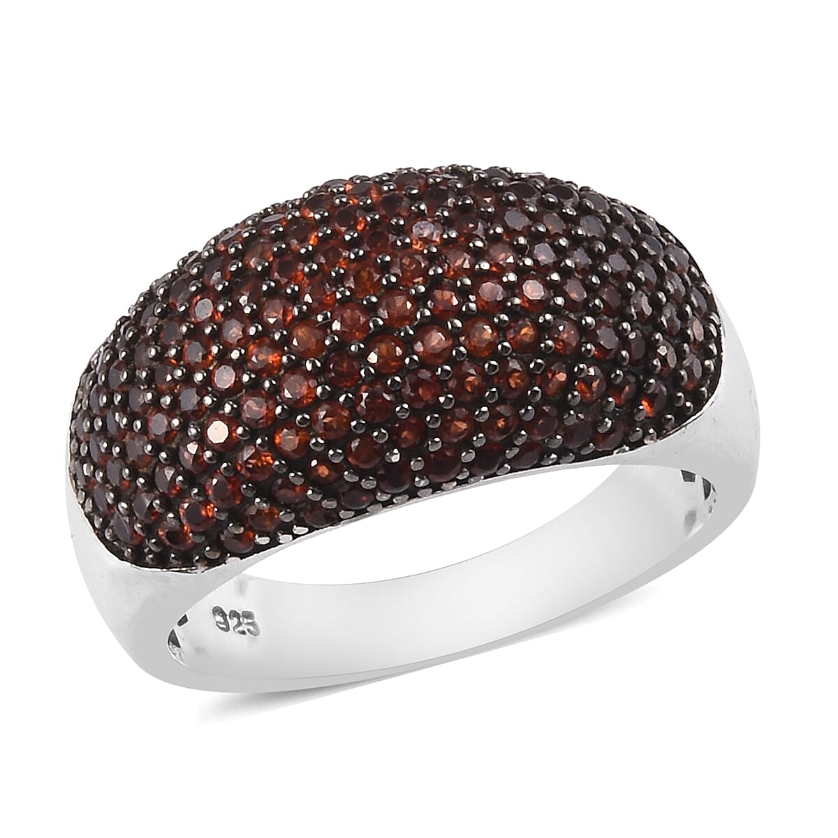 Buy Mozambique Garnet Ring in Platinum Over Sterling Silver (Size 5.0 ...