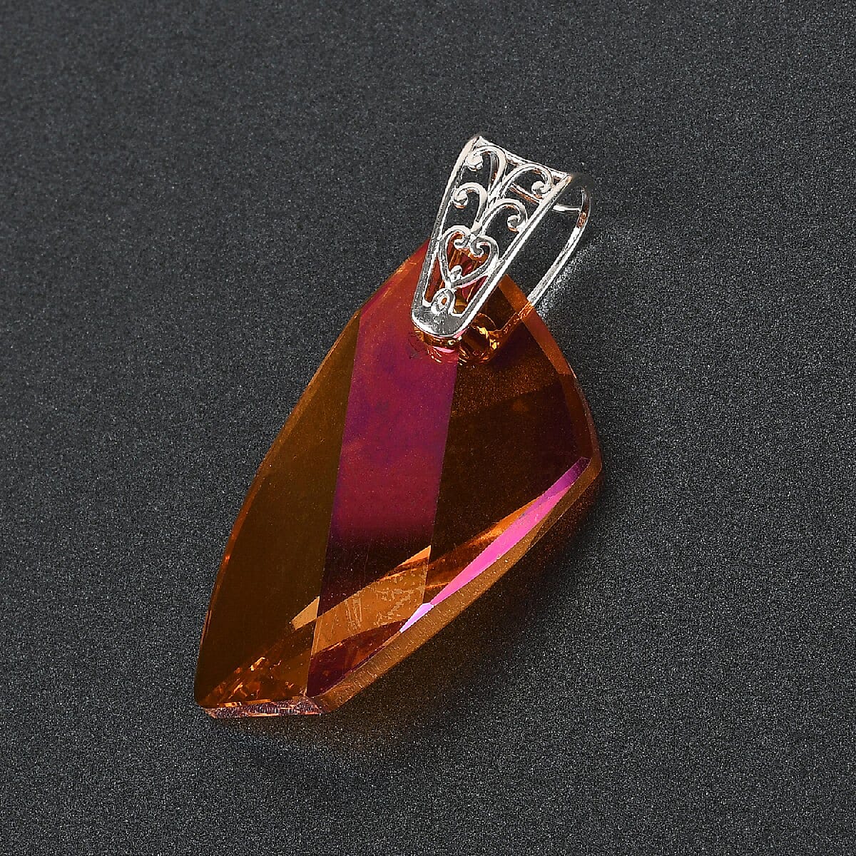 Astral Pink Crystal Pendant in Sterling Silver