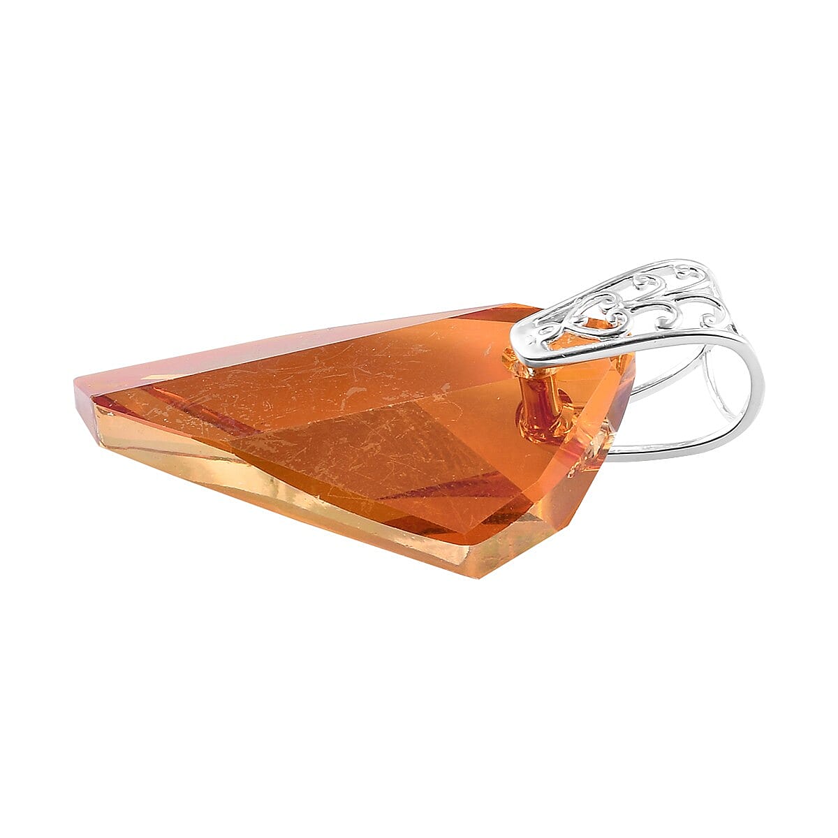 Astral Pink Crystal Pendant in Sterling Silver