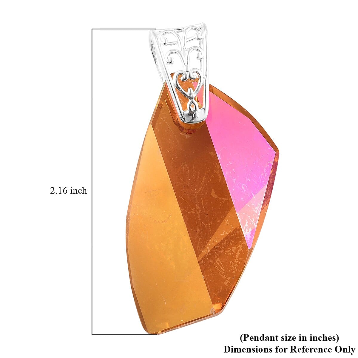 Astral Pink Crystal Pendant in Sterling Silver