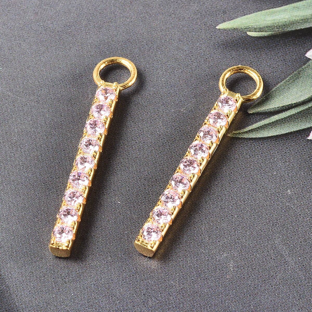 Buy Simulated Pink Diamond Modern Bar Interchangeable Earrings Charms ... Buy Simulated Pink Diamond Modern Bar Interchangeable Earrings Charms ...