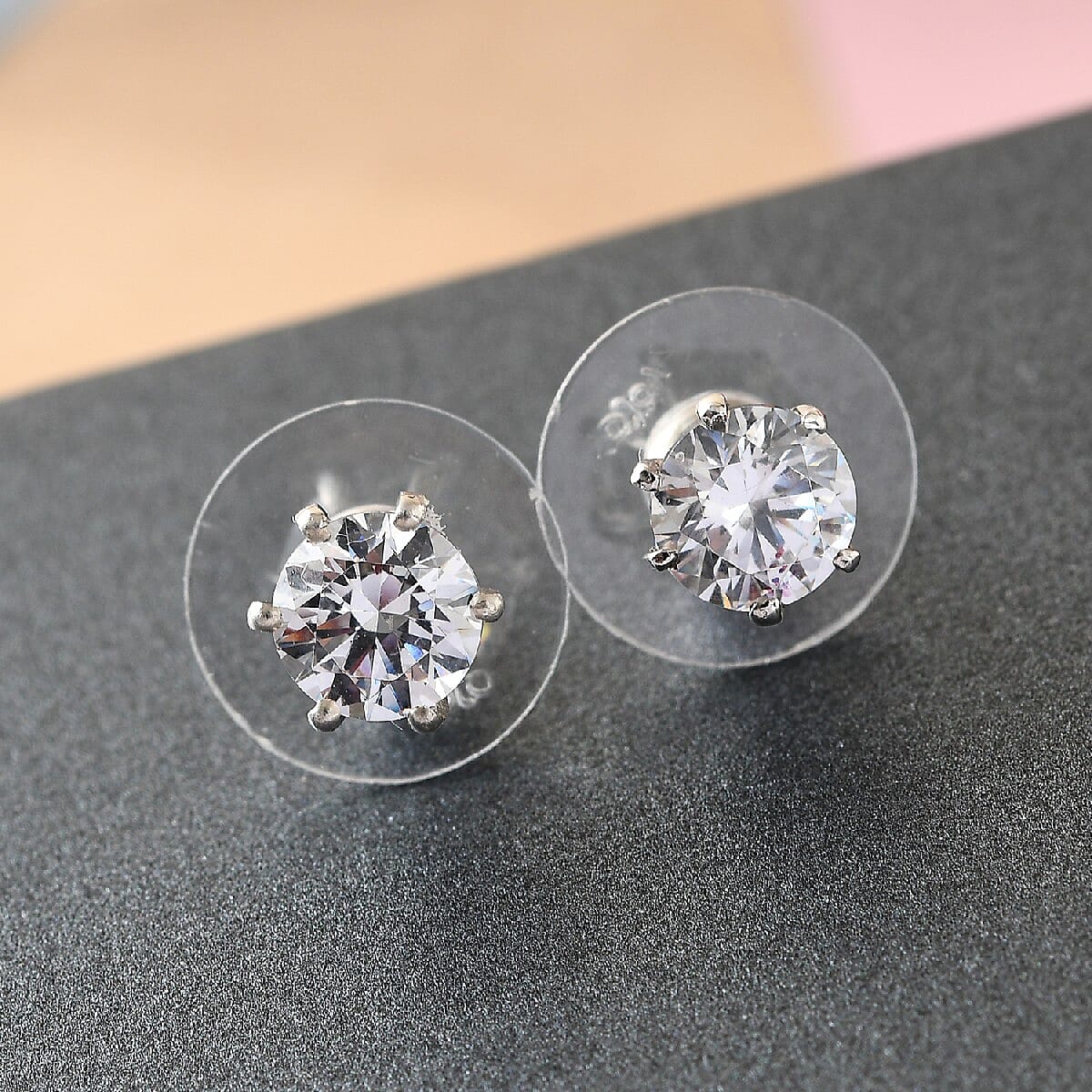 Buy Lustro Stella Made with Finest CZ Solitaire Stud Earrings in ...