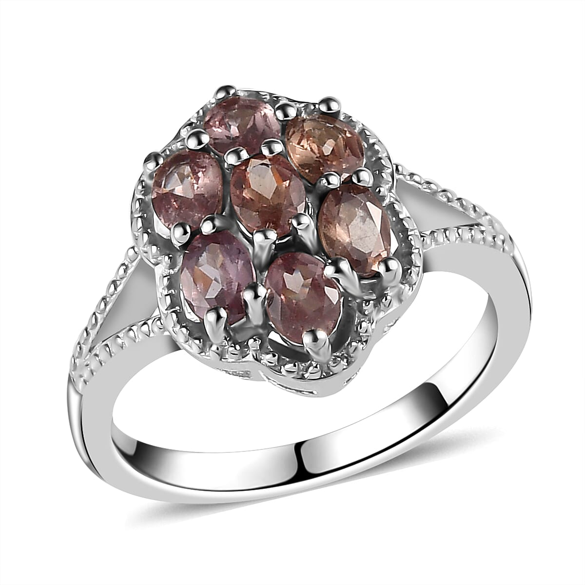 Buy Natural Merelani Color Change Garnet Ring in Platinum Over Sterling ...