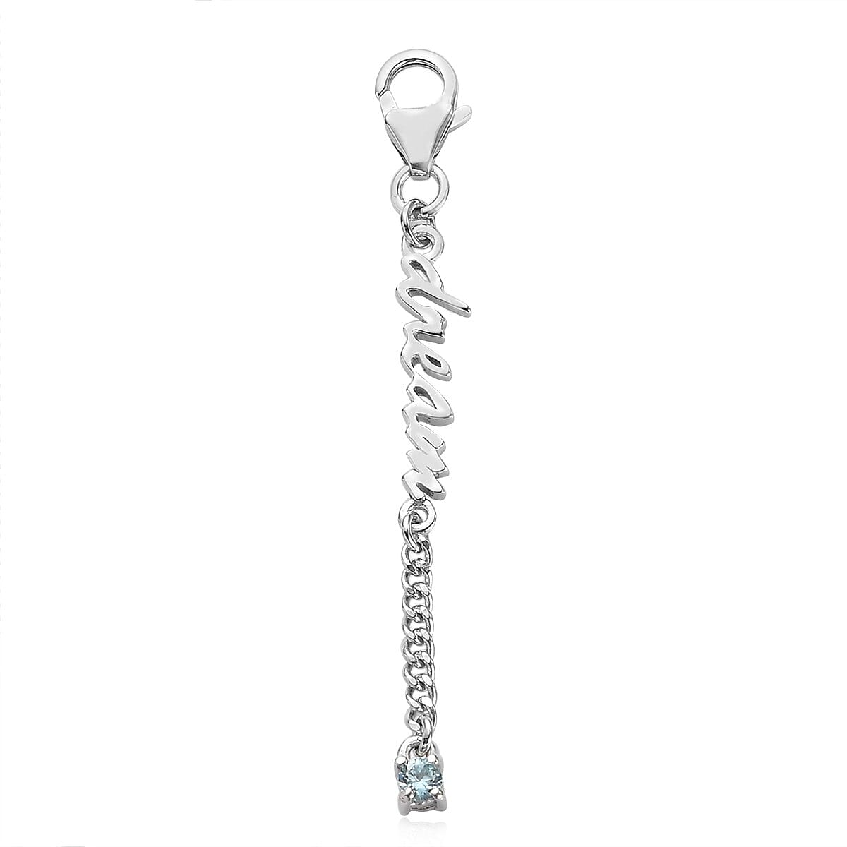 Buy Charmes D'Joy Cambodian Blue Zircon Dream Charm in Platinum Over ...