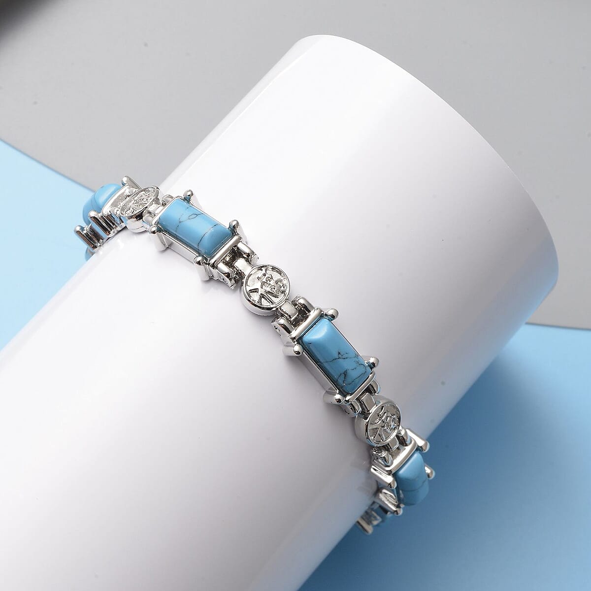 Buy Magnetic By Design Blue Howlite Bracelet in Silvertone (8.50 In) 20 ...