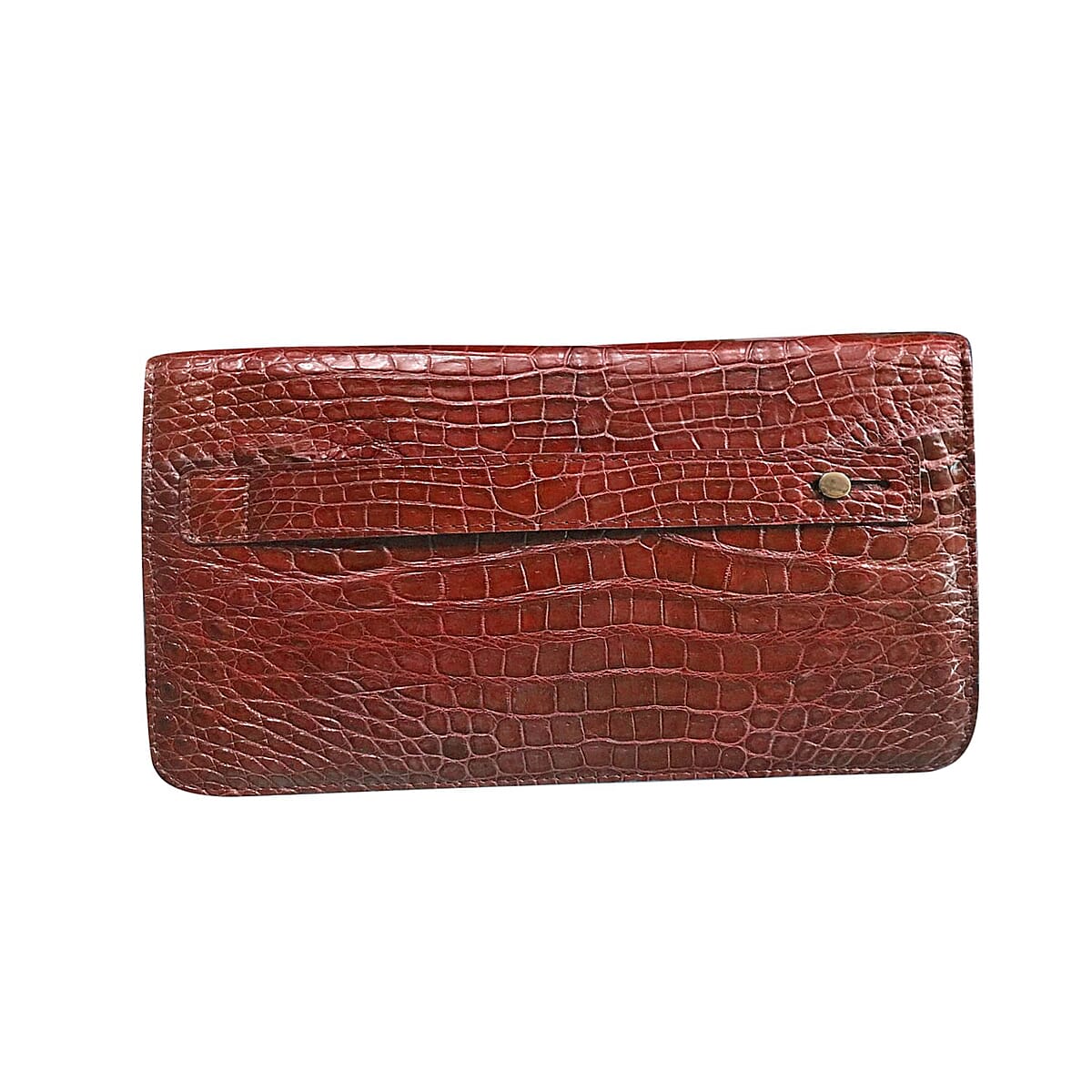 Buy Grand Pelle Genuine Crocodile Leather Light Brown Long Wallet at ...