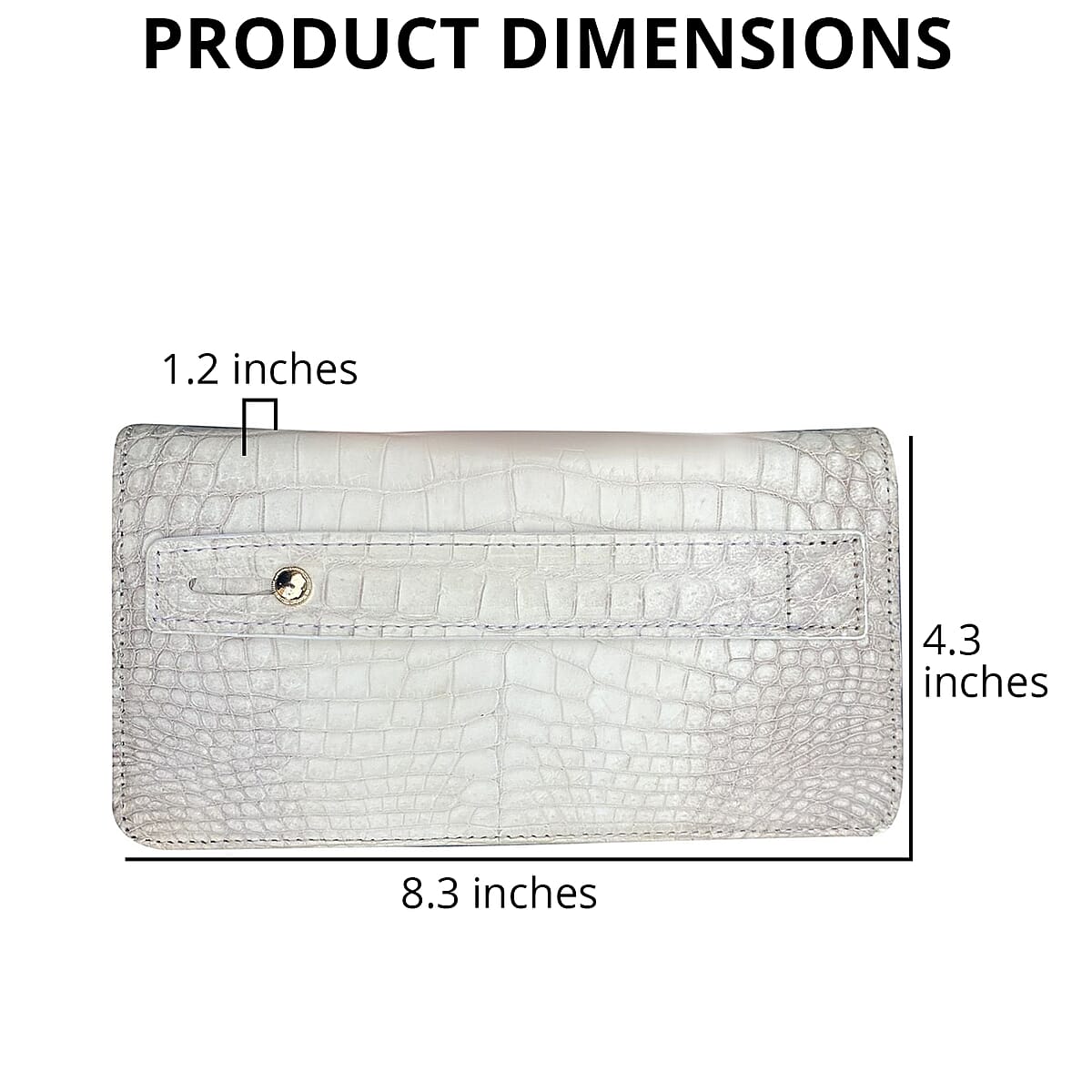 Buy Grand Pelle Genuine Crocodile Leather Nature Color Long Wallet at ...