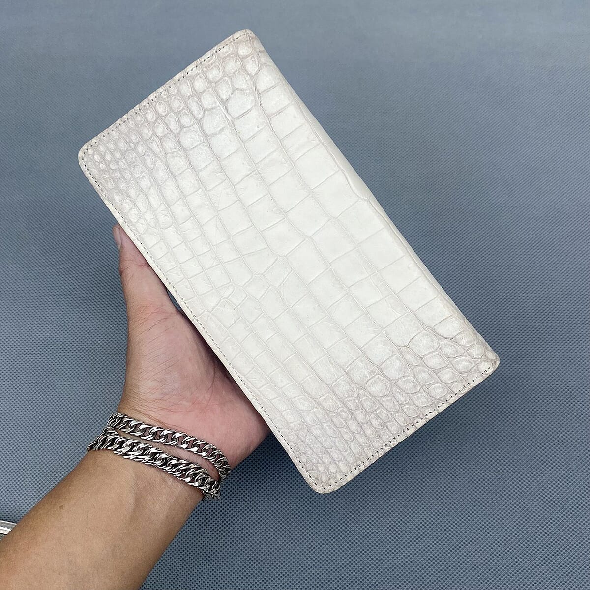 Buy Grand Pelle Genuine Crocodile Leather Nature Color Long Wallet at ...