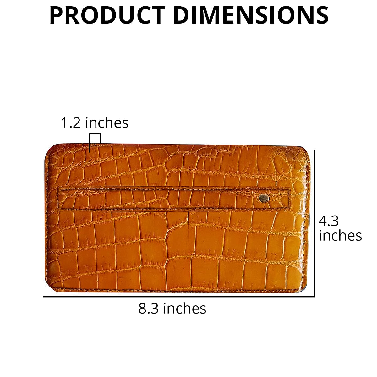 Buy Grand Pelle Genuine Crocodile Leather Orange Coral Long Wallet at ...