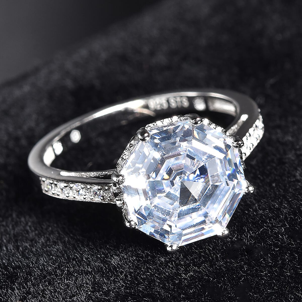 Buy Lustro Stella OCTILLION CUT Finest CZ Ring in Sterling Silver (Size 9.0) 7.85 ctw at ShopLC.