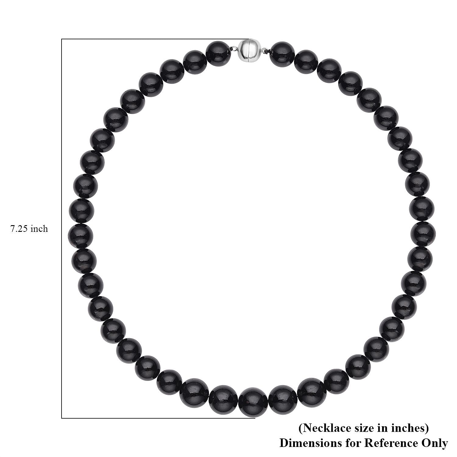 Buy Australian Black Tourmaline Beaded Necklace 20 Inches with Magnetic Clasp in Rhodium Over Sterling Silver 131.50 ctw at ShopLC