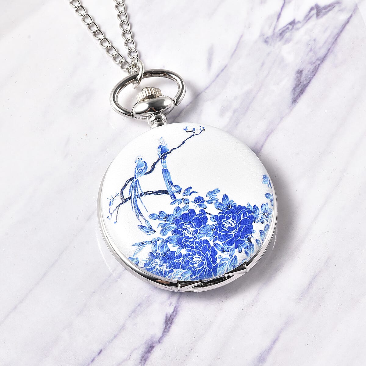 Buy STRADA Japanese Movement Floral Pattern Pocket Watch with Chain (31 ...