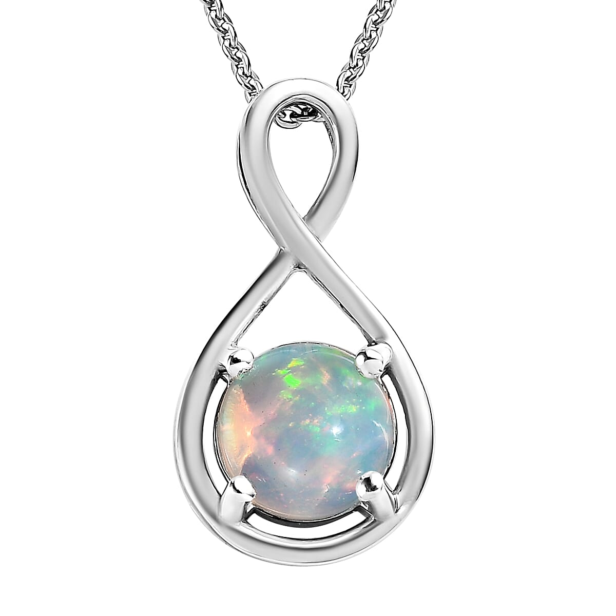 Buy Premium Ethiopian Welo Opal Pendant Necklace 20 Inches in Platinum ...