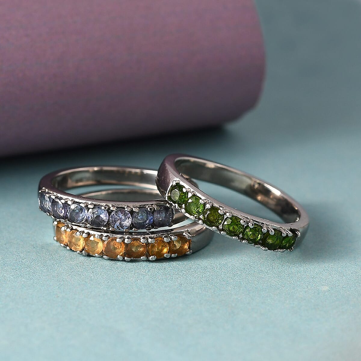 Buy Doorbuster Set of 3 Tanzanite, Natural Chrome Diopside, Jalisco ...