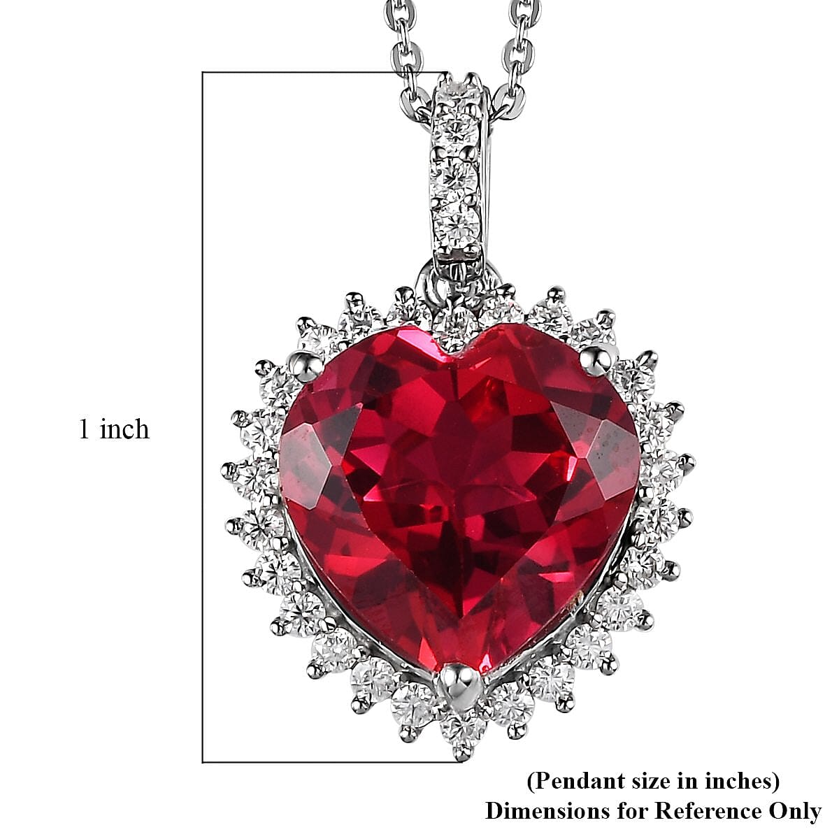 Buy Lab Created Padparadscha Sapphire and Moissanite Heart Pendant ...