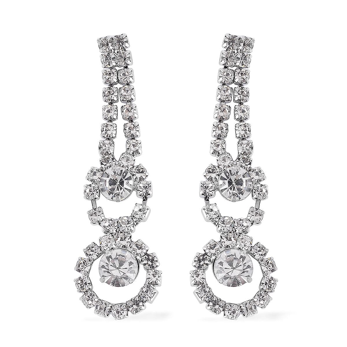 Buy Austrian Crystal Necklace 20-22 Inches and Earrings in Silvertone at ShopLC.