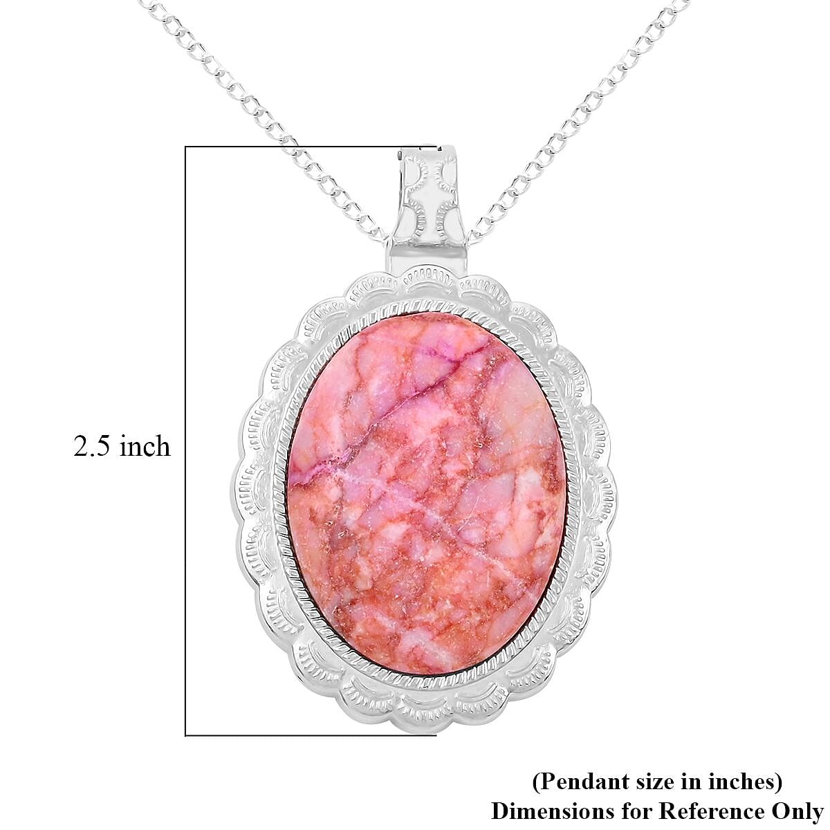 Buy Pink Matrix Jasper Oval Magnetic Pendant Necklace 18 Inches in ...