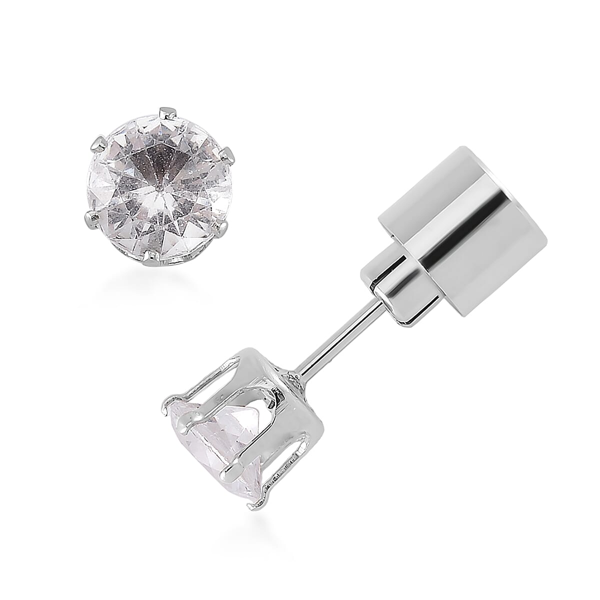 Set of 2 Austrian Crystal Stud Earrings with Red and Colorful LED Light in Silvertone Shop LC