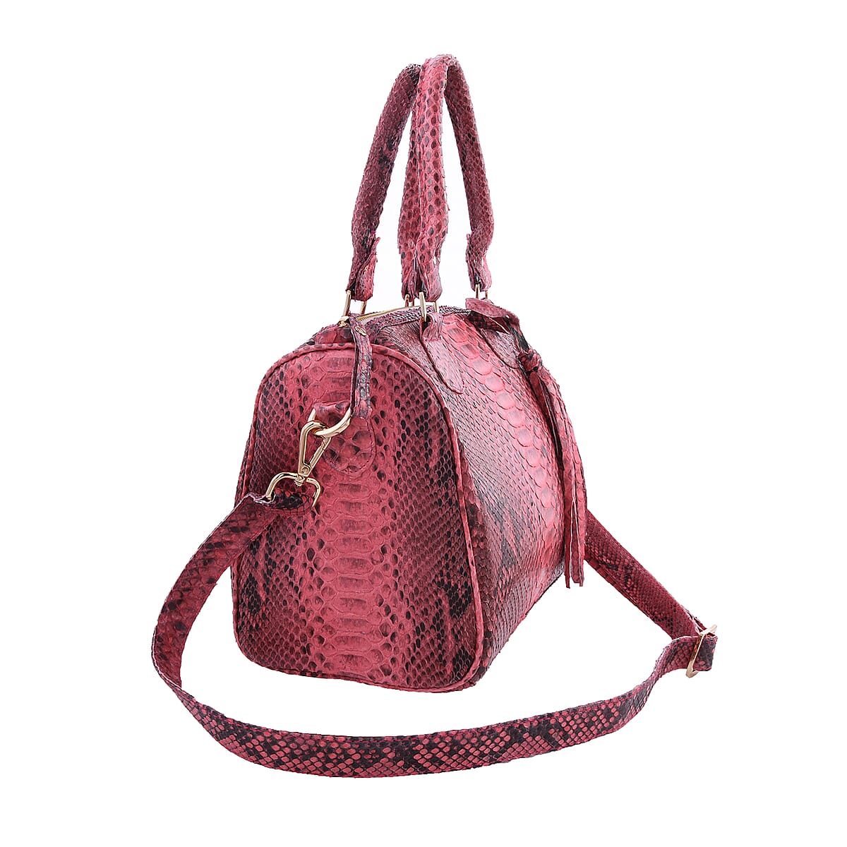 Buy The Pelle Python Skin Bag Collection Golden Pink 100% Genuine ...