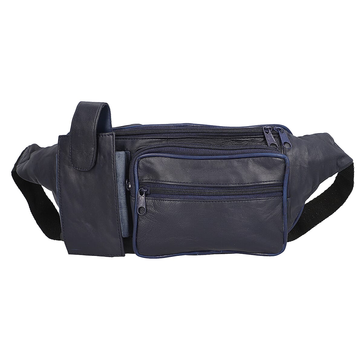 Buy Navy Blue 100% Genuine Leather RFID Fanny Bag at ShopLC.