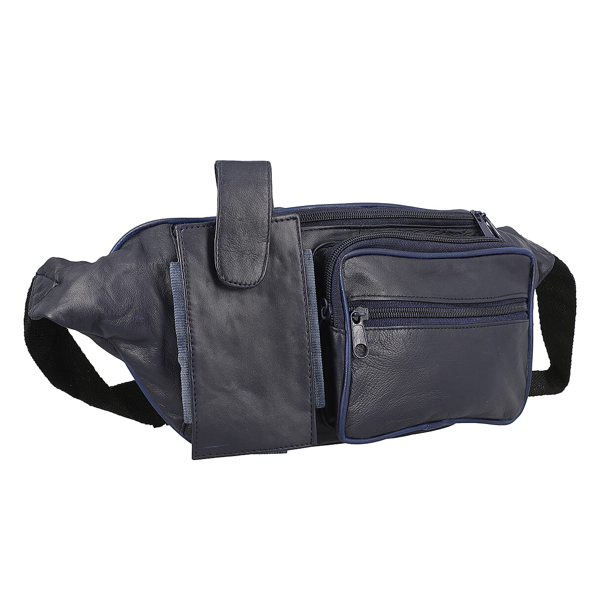 Buy Navy Blue 100% Genuine Leather RFID Fanny Bag at ShopLC.