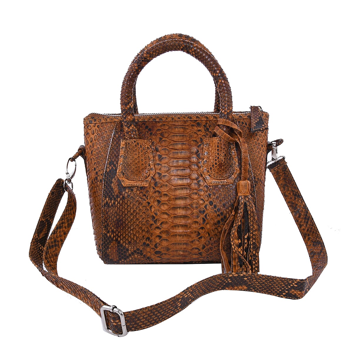 Buy Brown Genuine Python Leather Crossbody Bag at ShopLC.