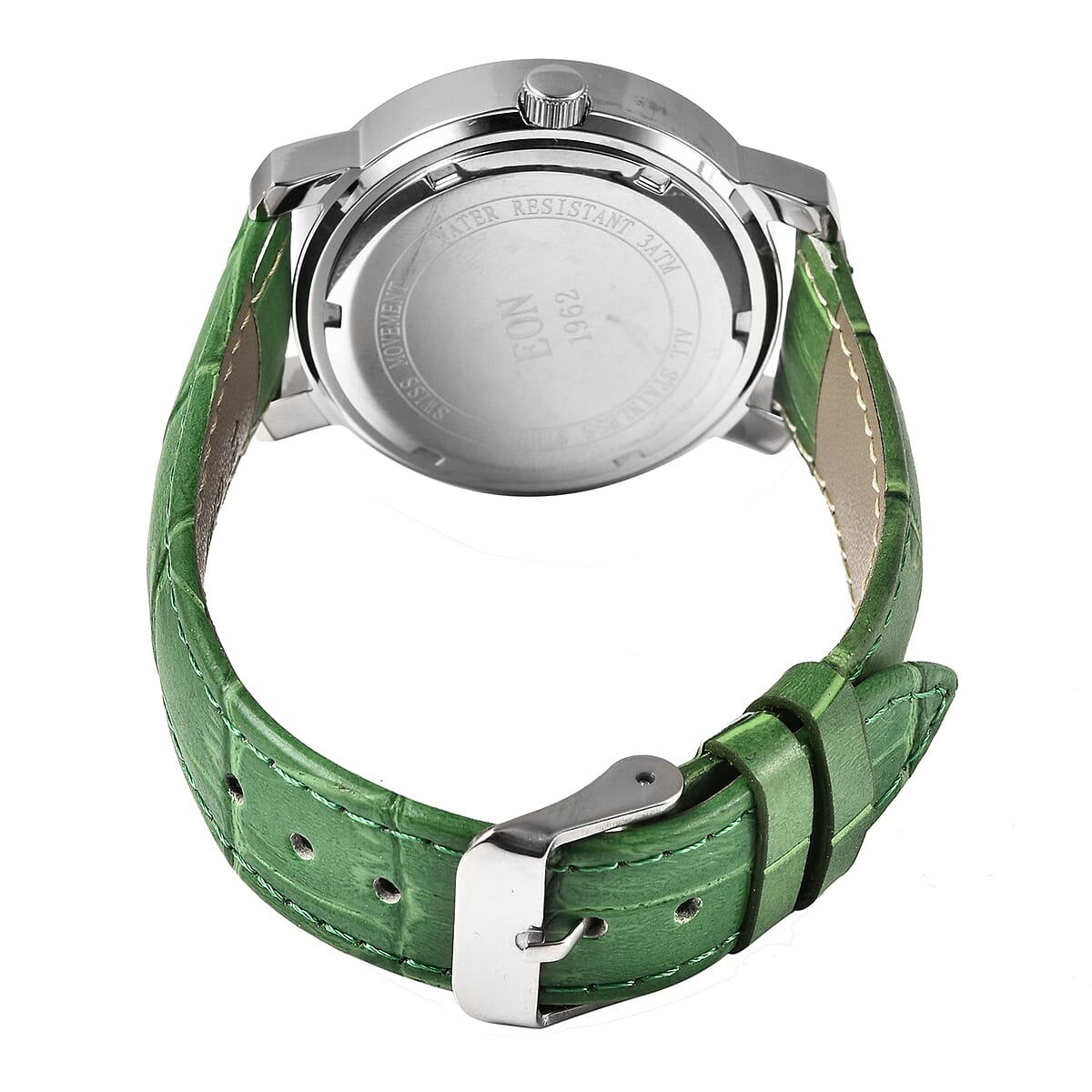 Buy EON 1962 Black Jade Swiss Movement Watch with Black Leather Strap ...