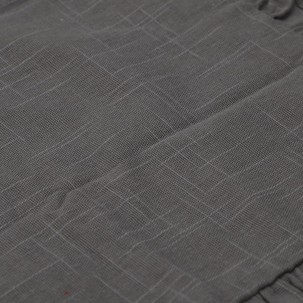 Buy Set of 2 Gray Cotton Linen Solid Cushion Cover with Ruffled Flange ...