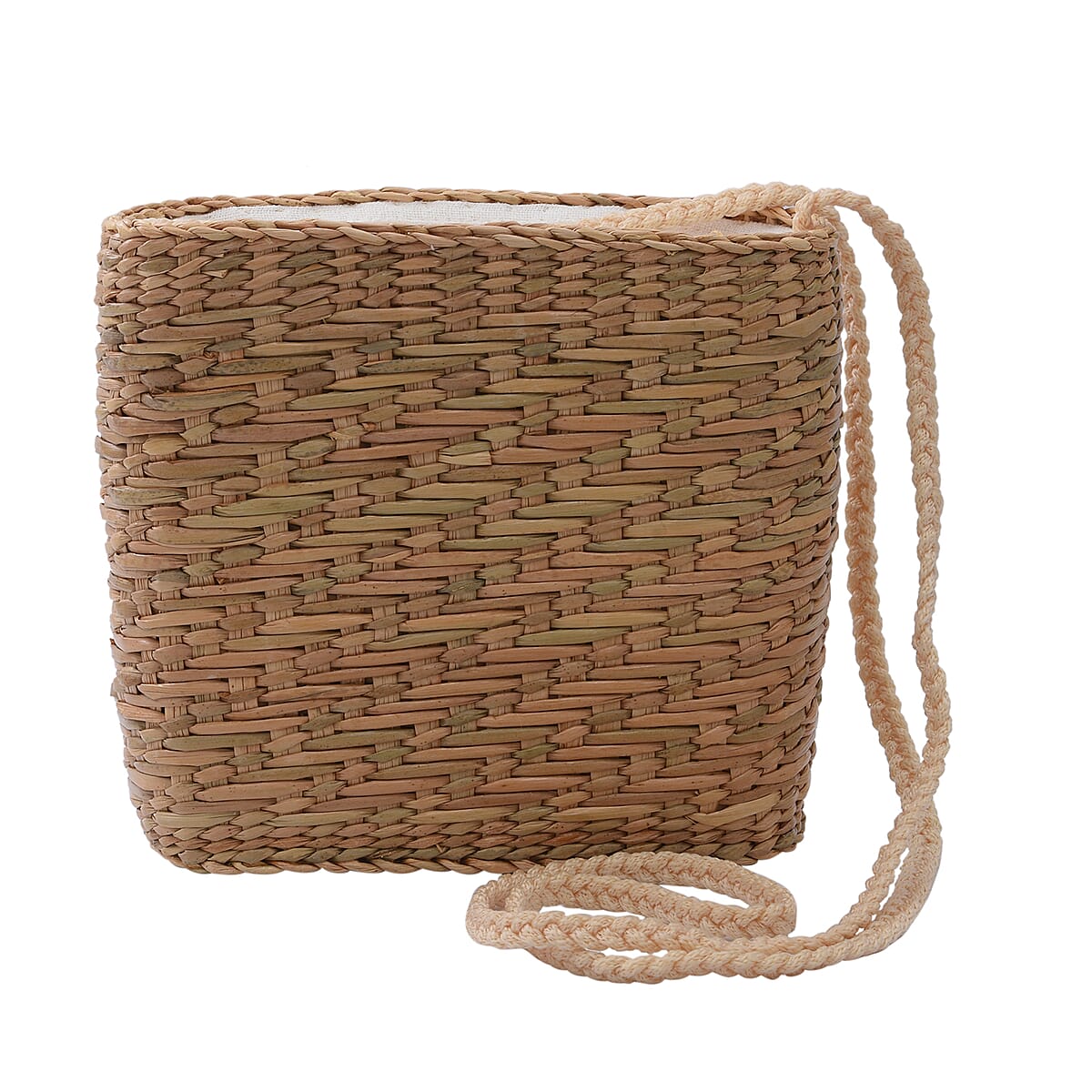 Buy Eco Friendly Reed Handwoven Shoulder Bag with Nylon Handle at ShopLC.