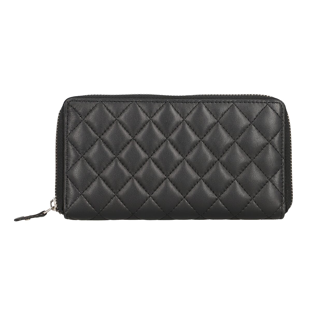 Buy Designer Inspired RFID Genuine Leather Quilted Zip Around Clutch ...