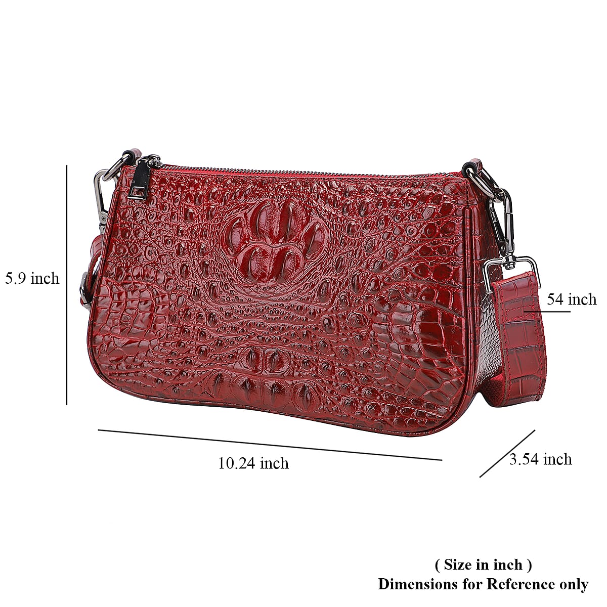 Buy Wine Red Crocodile Skin Pattern Genuine Leather Hobo Bag at ShopLC.