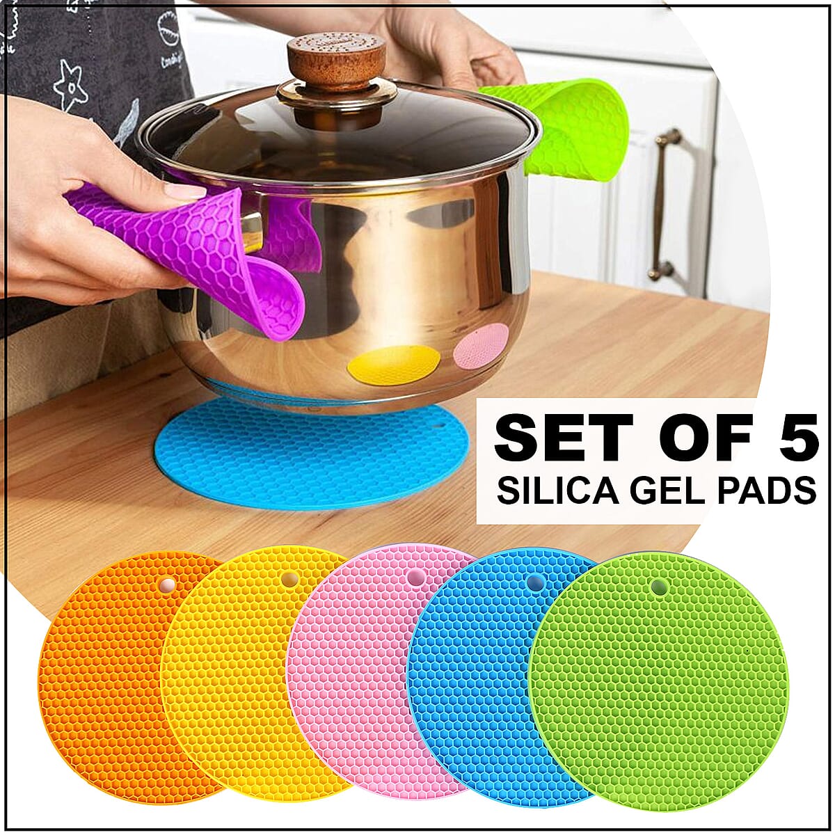 Buy Set of 5 Multi Color Silica Gel Honeycomb Texture Pad at ShopLC.