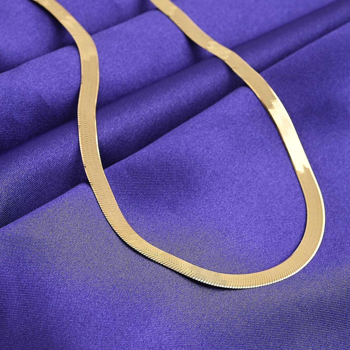 Buy Italian 10k Yellow Gold 5mm Herringbone Chain Necklace 18 Inches 7