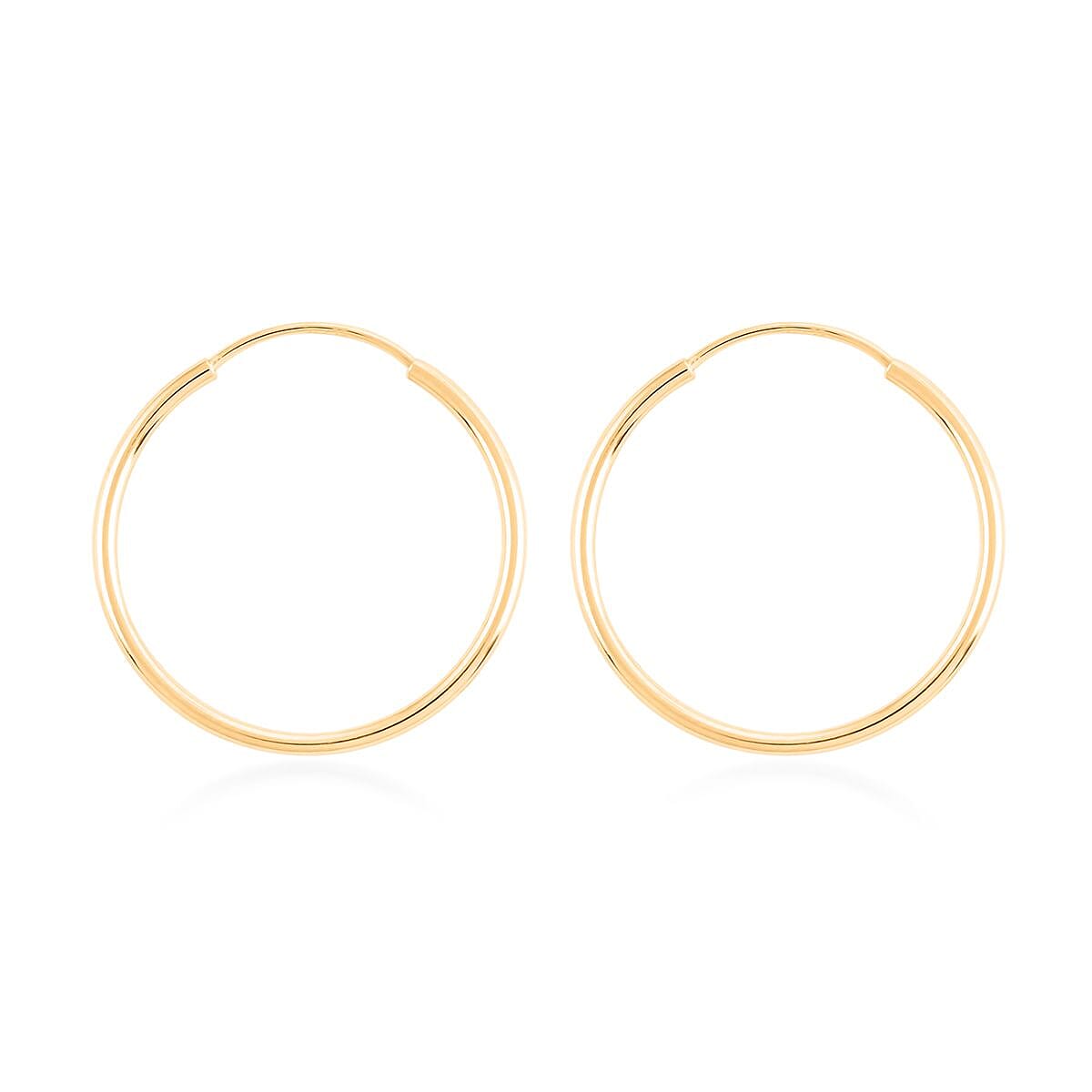 Buy 14K Yellow Gold Endless 18mm Hoop Earrings at ShopLC.