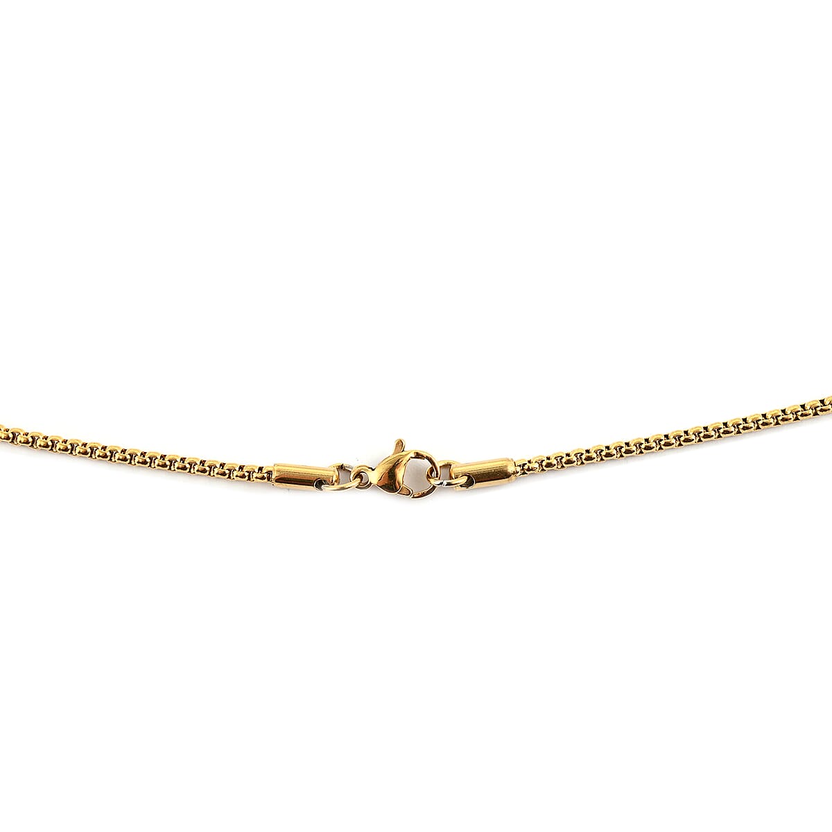 Buy Round Box Necklace 30 Inches in ION Plated Yellow Gold Stainless ...