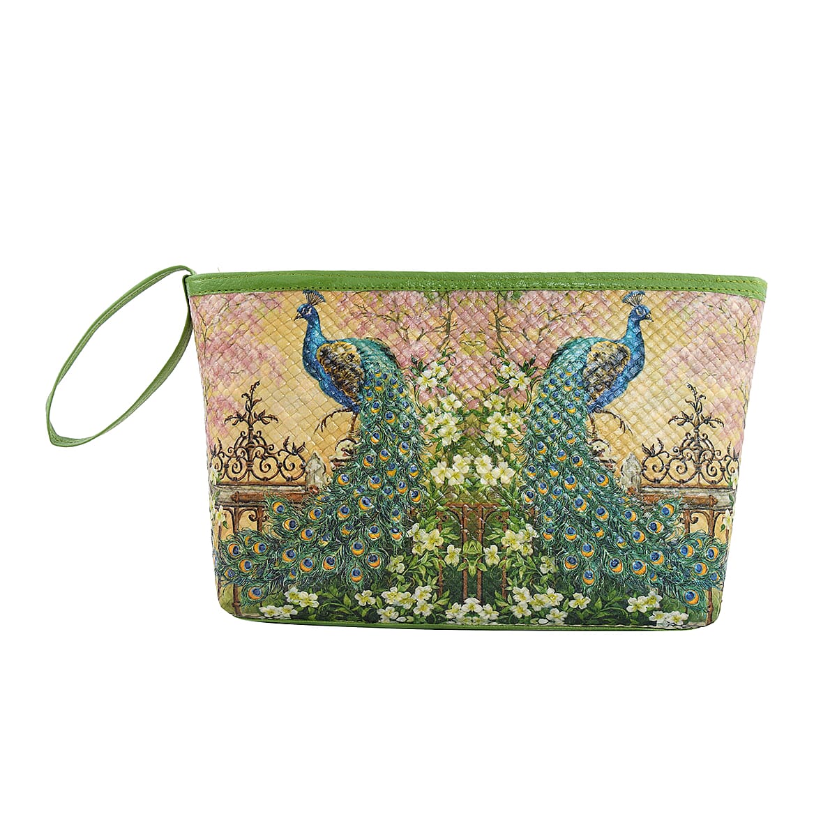 Buy Handmade Nature Color Peacock Pattern Pandan Woven Coin Pouch ...