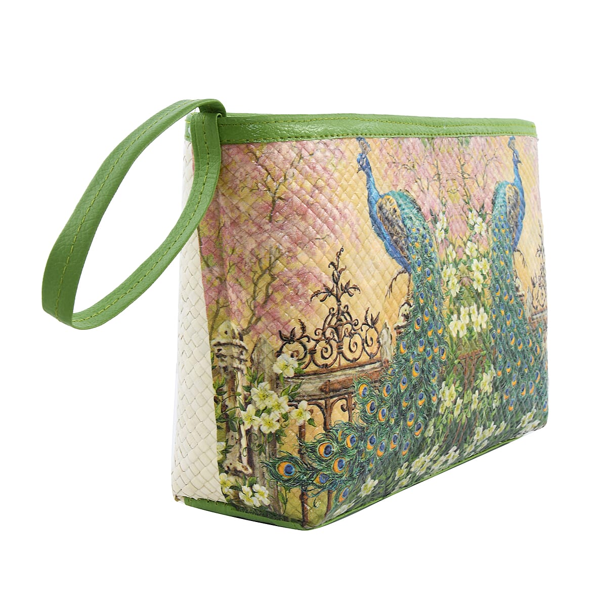 Buy Handmade Nature Color Peacock Pattern Pandan Woven Coin Pouch ...