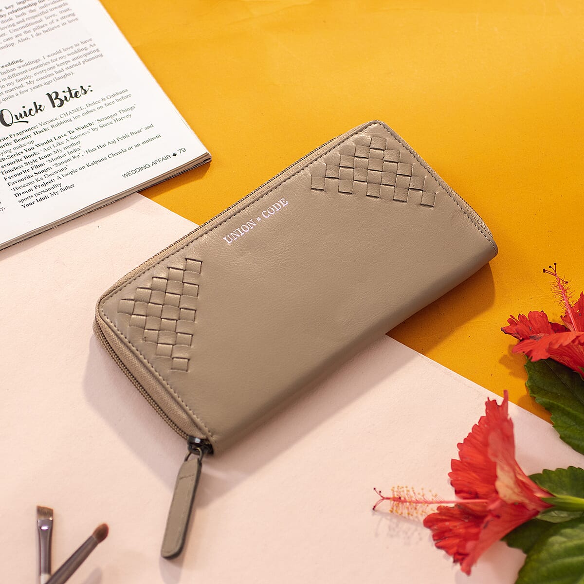 Buy Union Code Grey 100% Genuine Leather RFID Wallet at ShopLC.