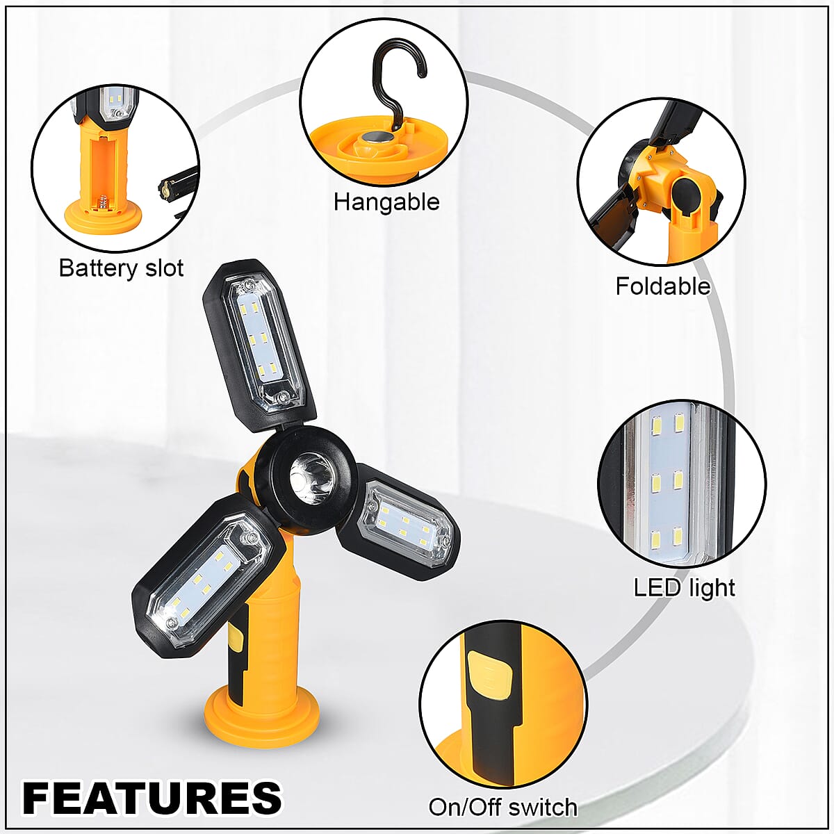 Buy Homesmart Yellow Work Light (2 W) (3AA battery Not included) at ShopLC.