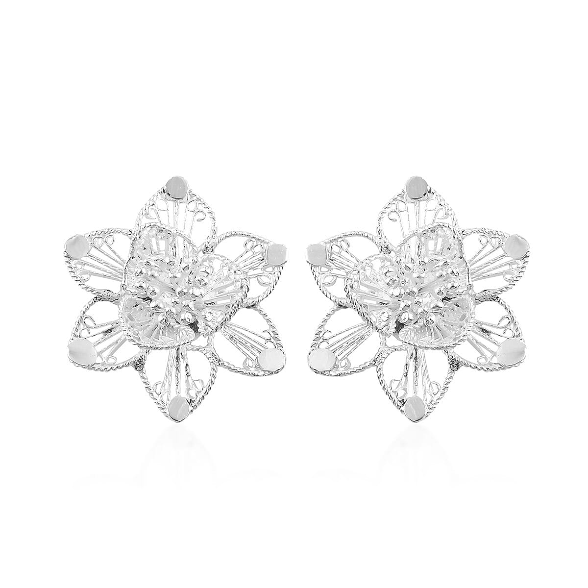 Buy ARTISTRY Tarakashi Collection Floral Earrings in Sterling Silver 6. ...