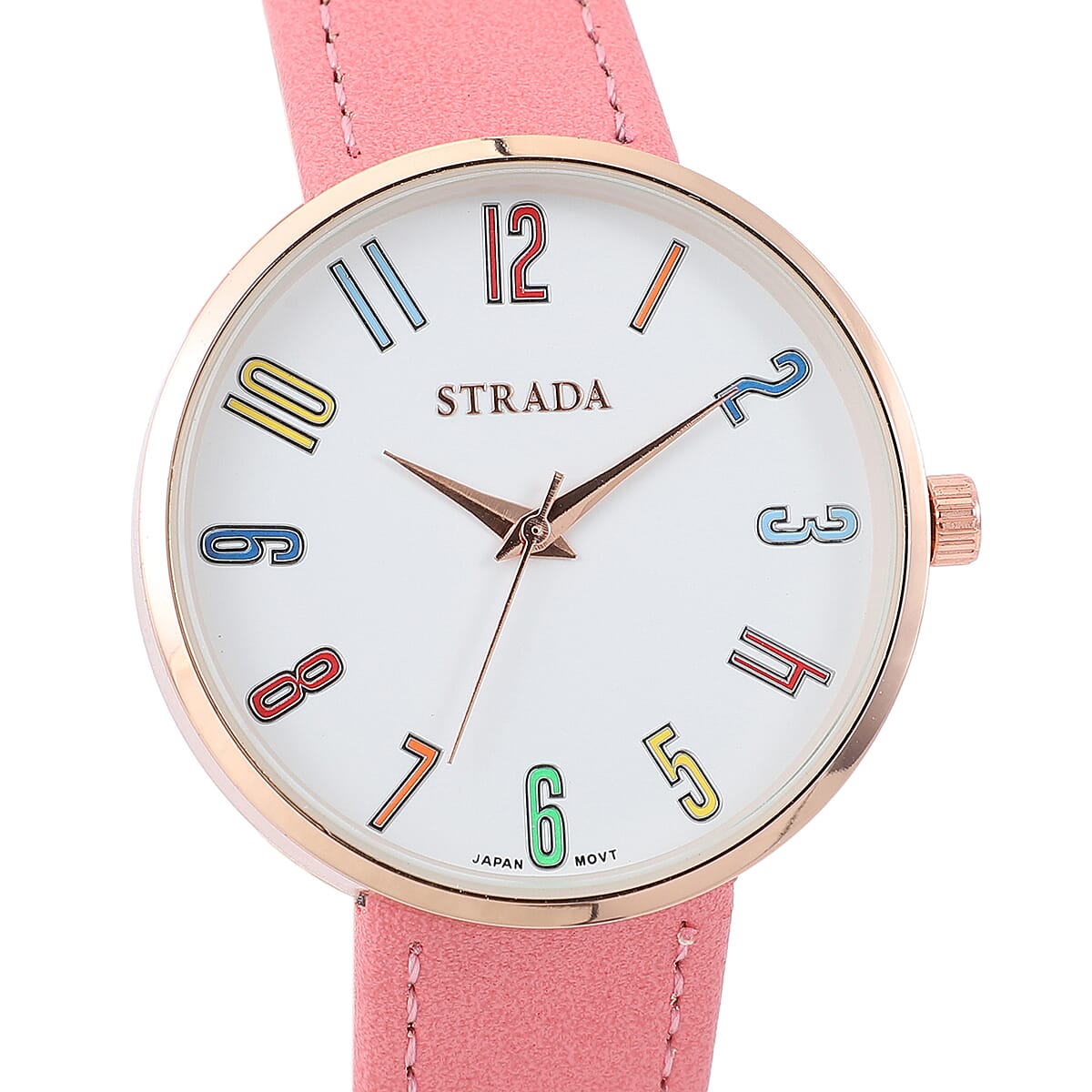 Buy Strada Japanese Movement Water Resistant Watch with Pink Faux ...